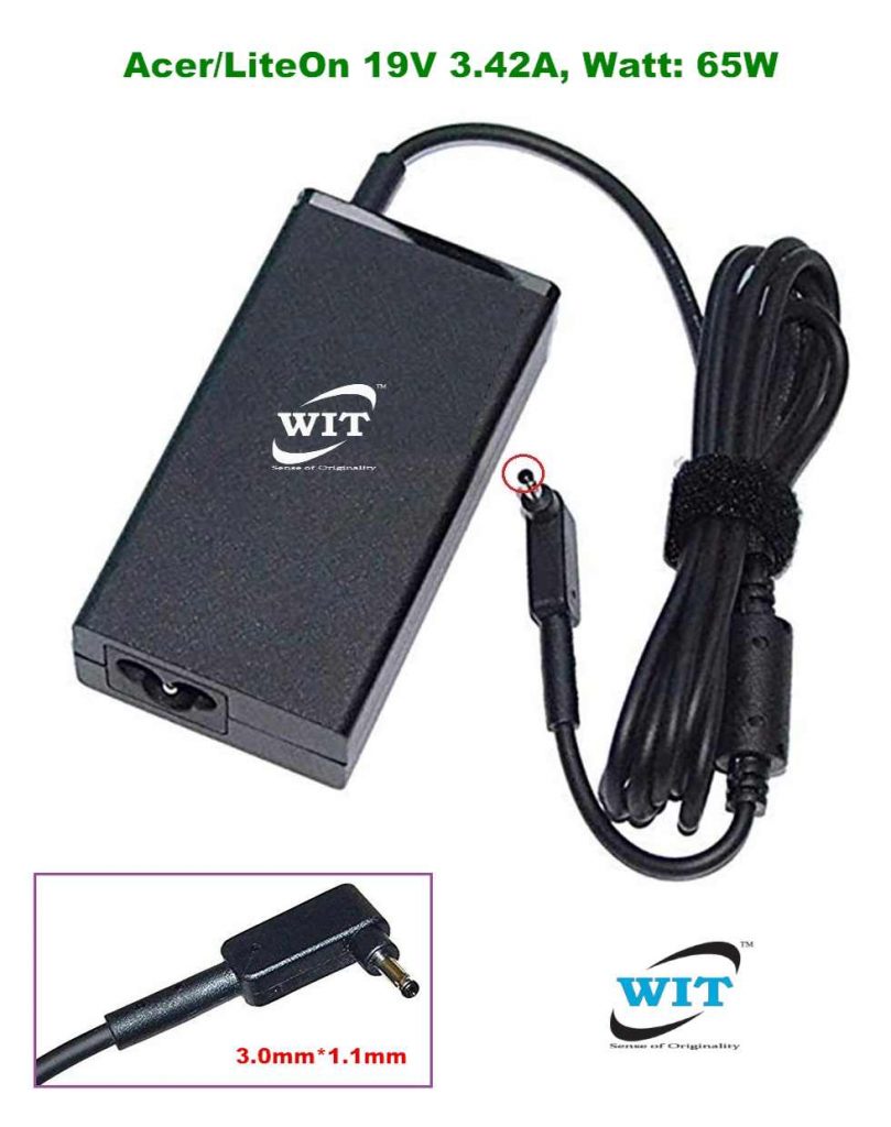 Acer/LiteOn 19V 3.42A, Watt: 65W, Port: 3.0mm*1.1mm Original AC Adapter ...