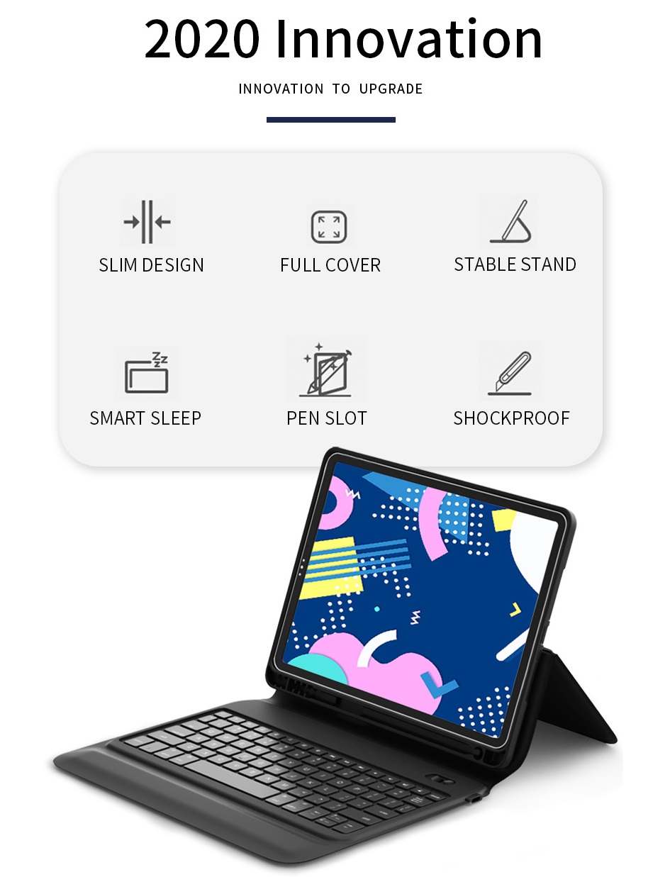 Apple iPad Pro 11 inch (2020) Bluetooth Keyboard Case (Arabic + English ...