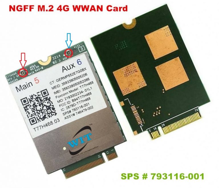 HP WWAN HP LT4211 LTE/EV-DO/HSPA+ GOBI5000 4G NGFF WWAN Module Card ...