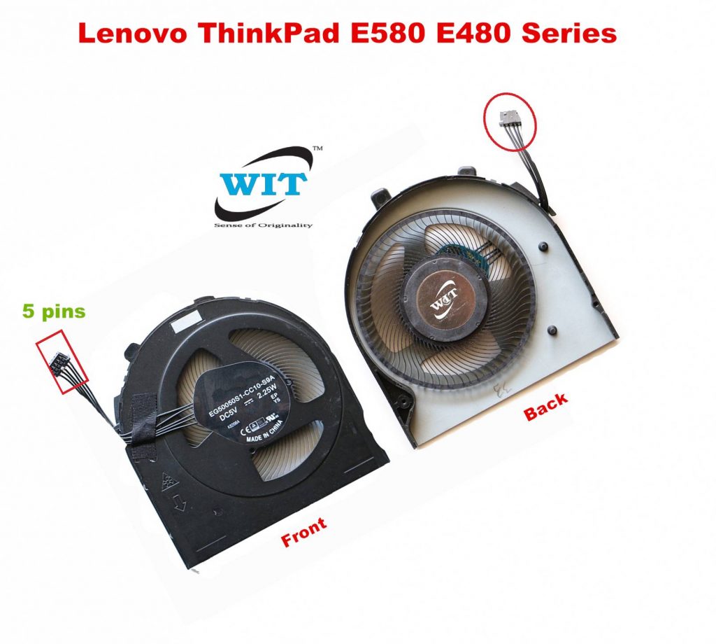 Laptop CPU Cooling Fan for Lenovo Thinkpad E480 E580 E485 E585 E490 E495 E590 E595 R480 series ...