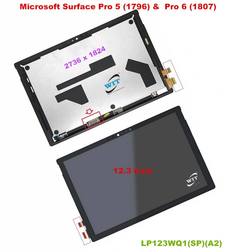 Touch Screen Digitizer Assembly for Microsoft Surface Pro 5/Pro 6 (1807 1809 1796) 12.3 " (2736 ...