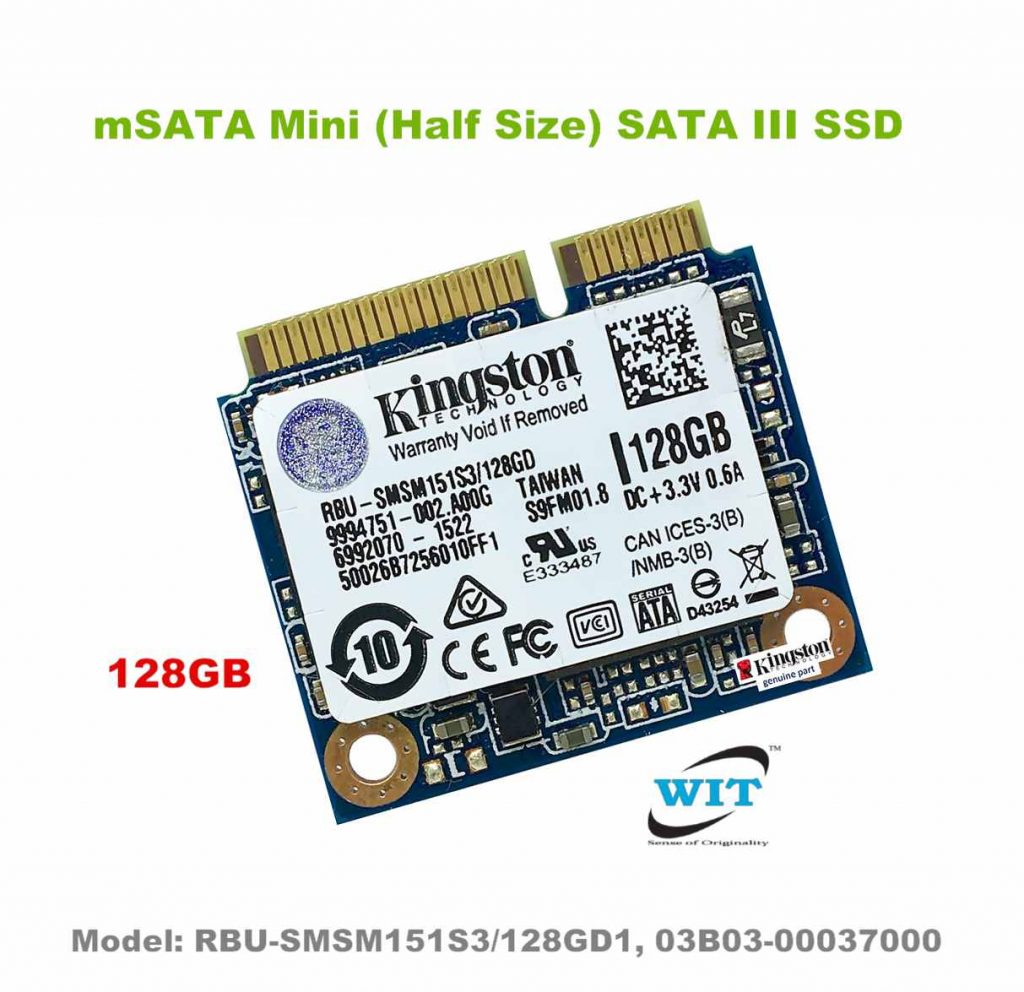 128GB mSATA Mini (Half Size) SATAIII internal Solid State Drive (SSD ...