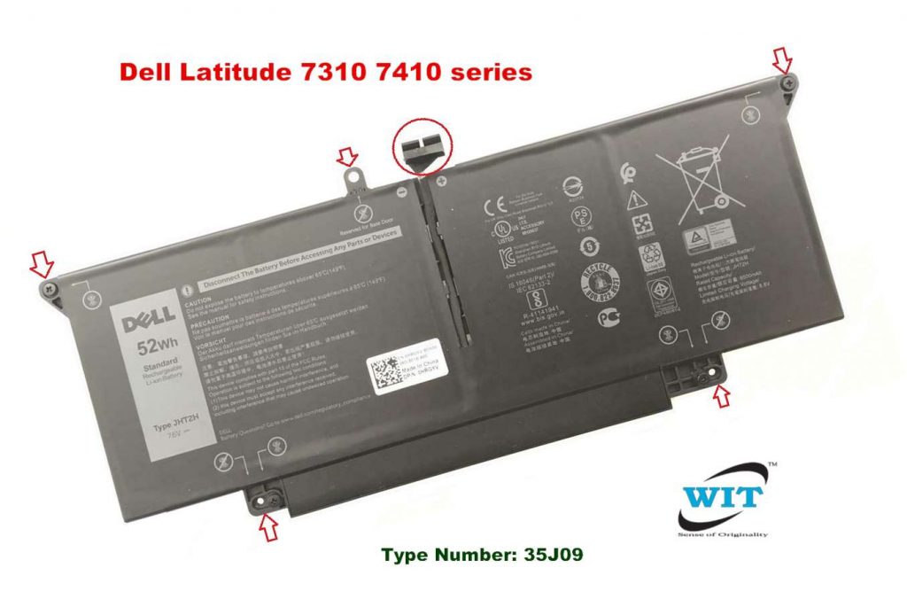 35J09 XMV7T Y7HR3 Laptop Battery for DELL Latitude 7310 7410 series ...