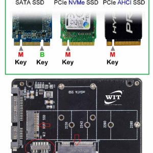 Adapter/Converter/Case/Enclosure with switch for M.2 NGFF B-key & mSATA ...
