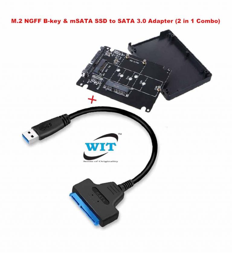 Adapter/Converter/Case/Enclosure with switch for M.2 NGFF B-key & mSATA SSD to 2.5" SATA 3.0 (2 ...
