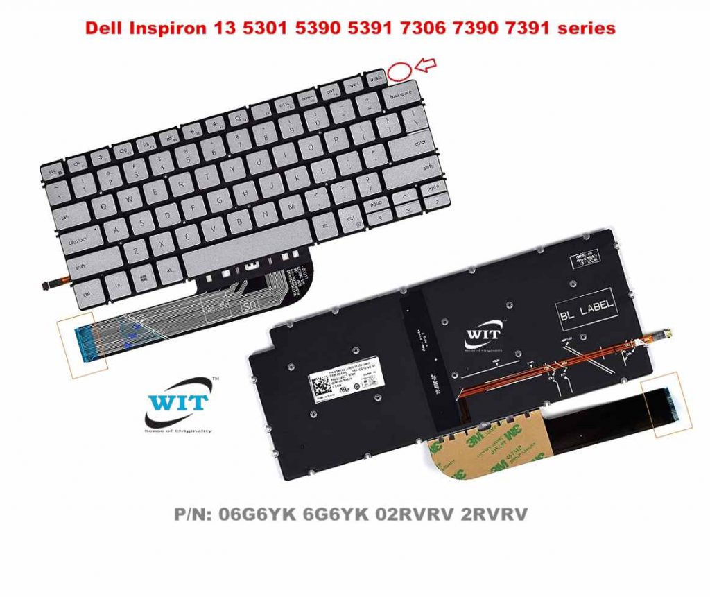 Laptop Keyboard/Keypad for Dell Inspiron 13 7000 7390 7391 2-in-1 Dell Inspiron 13 5390 Dell ...
