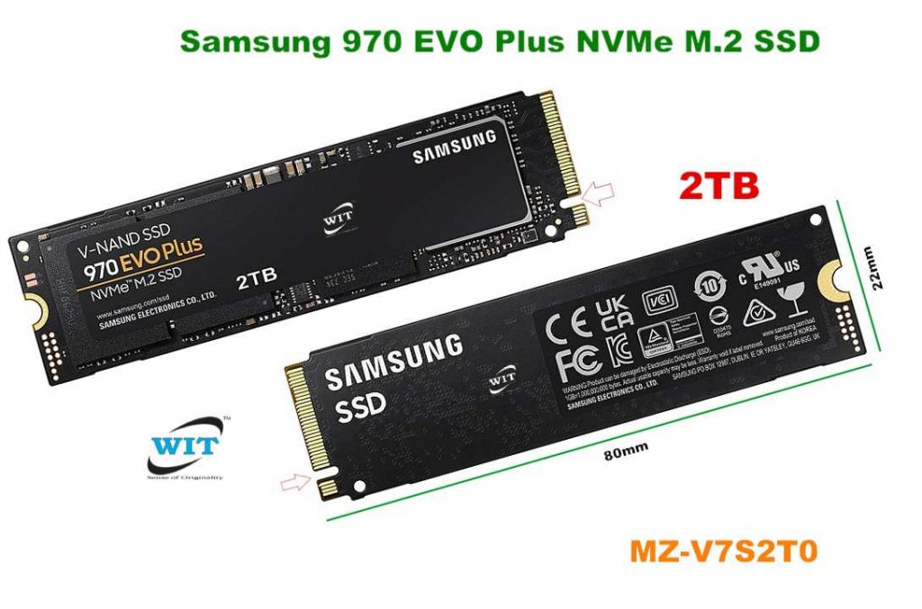 2TB Samsung 970 EVO Plus 2 TB PCIe (PCI Express) 3.0 x4 (NVMe) M.2 (2280) Internal Solid State ...