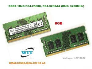 8GB DDR4 1Rx8 PC4-25600, PC4-3200AA (BUS: 3200MHz), SK Hynix, Model ...