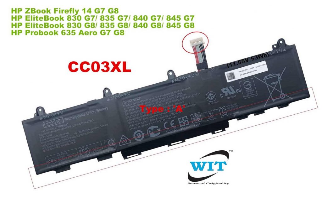 CC03XL ,HSTNN-UB8W, L77622-541, GR03XL, GR03042XL, M12328-2C1, M12328 ...