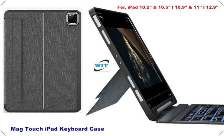 Mag Touch keyboard Case, Apple ipad Bluetooth keyboard including Trackpad, Pencil Holder with ...