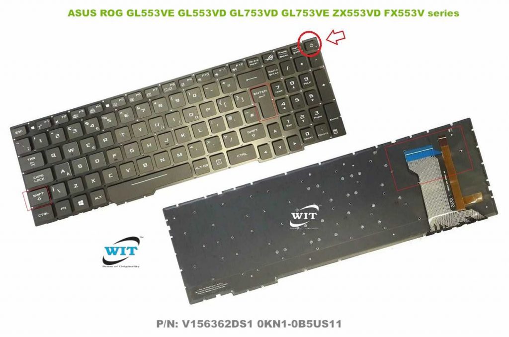 Gaming Laptop internal Keyboard/Keypad for Asus ROG Strix GL753 GL753V ...