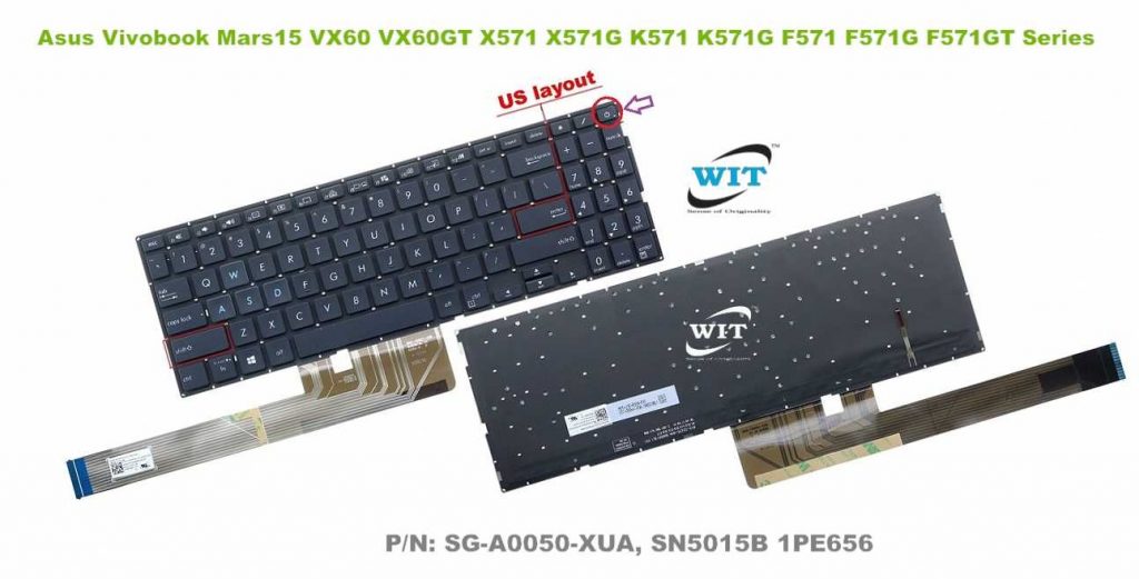 Laptop internal Keyboard/keypad for Asus Vivobook Mars15 VX60 VX60GT X571 X571G K571 K571G F571 ...