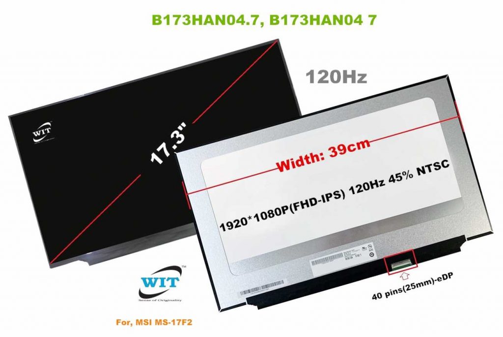 17.3-Inch(Slim & Narrow bezel), Width: 39cm, Frequency: 120Hz 45% NTSC ...