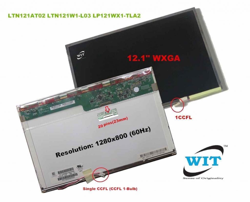 12.1-inch 1CCFL WXGA (Width: 27.5cm) TFT LCD Display/ Screen panel ...