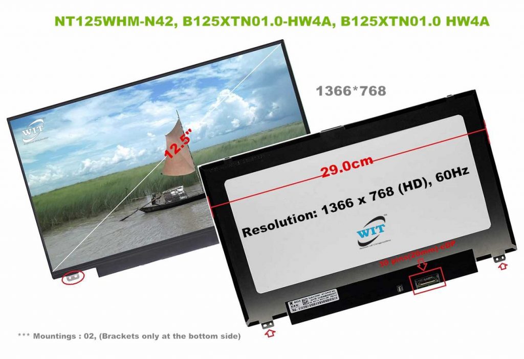 12.5-inch, (Slim & 02 brackets bottom side), Width: 29cm, Video Tip: 30 ...