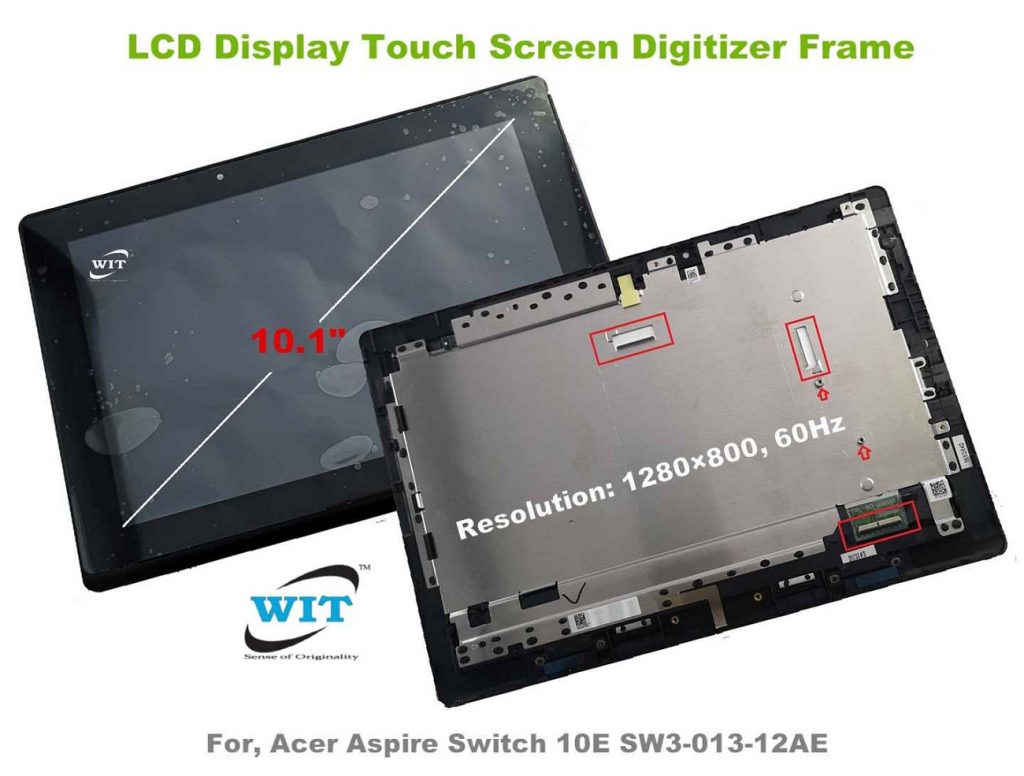 10.1-inch Touch Screen Digitizer +Frame Bezel with LED Assembly for ...