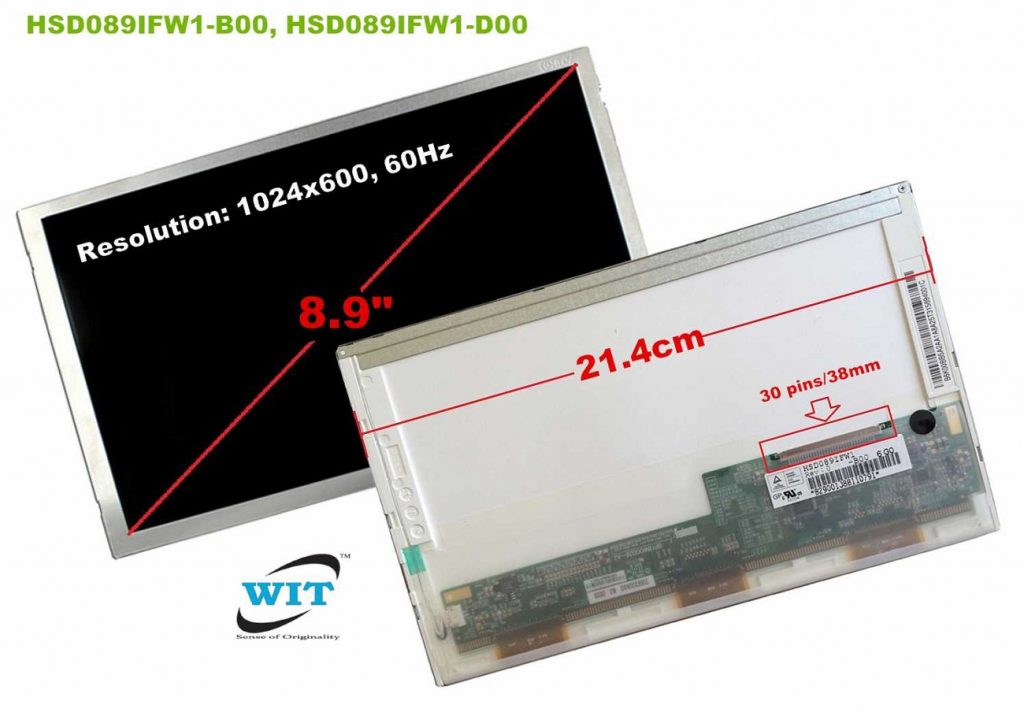 8.9-inch WSVGA (Width: 21.4cm) Display/ LED panel, Resolution: 1024x600 ...