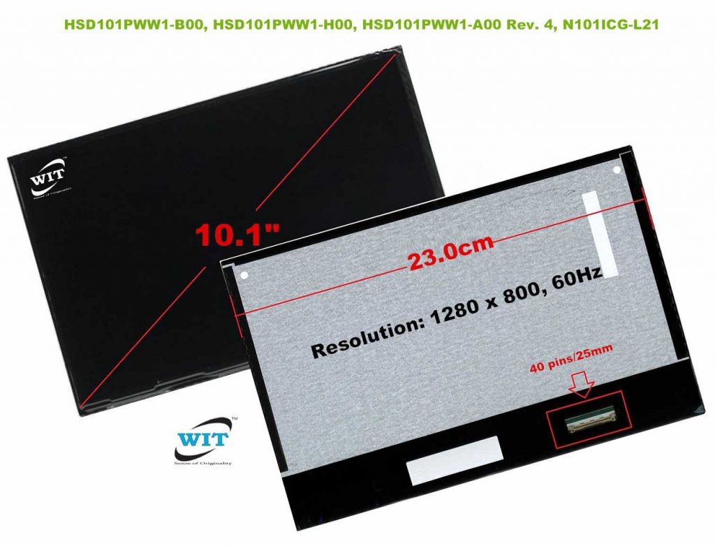 10.1-inch WXGA (Width: 23.0cm) Display/ LED panel, Resolution: 1280 x ...