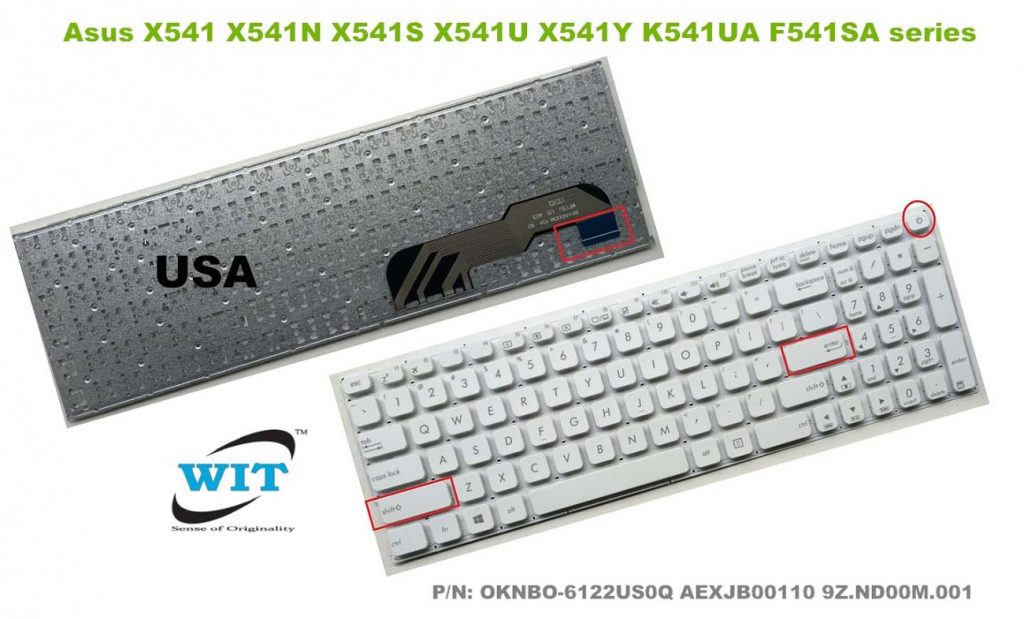 Laptop internal Keyboard/Keypad, P/N: OKNBO-6122US0Q AEXJB00110 9Z ...