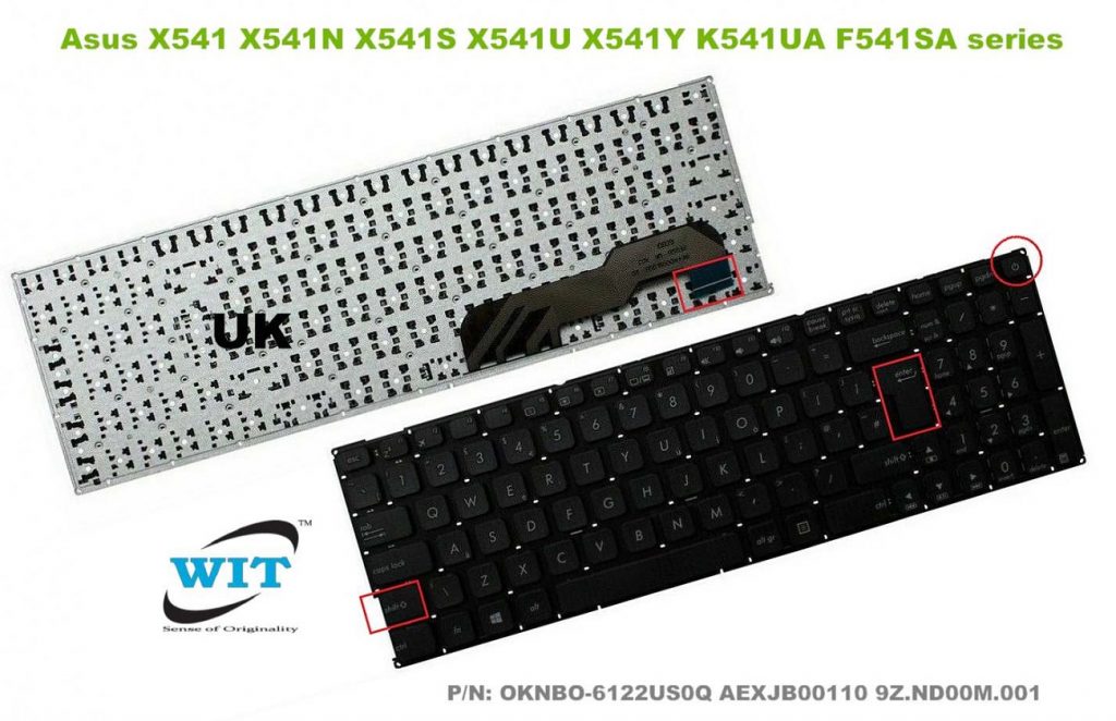 Laptop internal Keyboard/Keypad, P/N: OKNBO-6122US0Q AEXJB00110 9Z ...