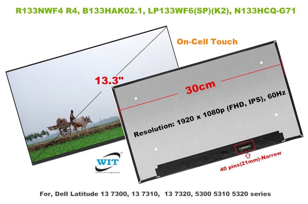 13.3-inch WXGA (slim, borderless, no fixings) built-in Touch (On-cell ...