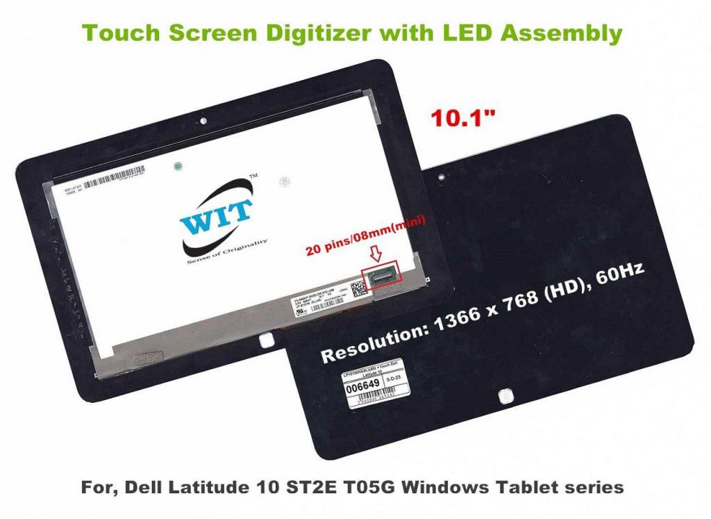 10.1-inch Touch Screen Digitizer with LED Assembly without bezel for ...