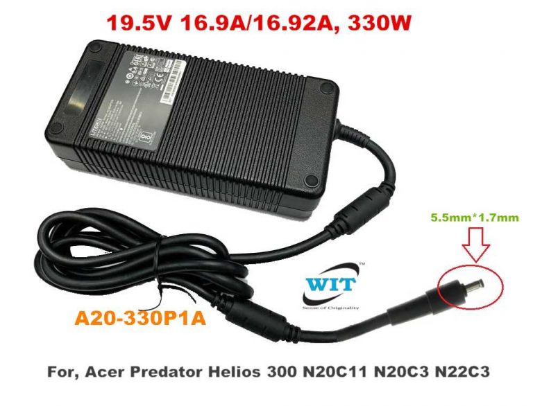 19.5V 16.9A/16.92A, 330W, Port : 5.5mm*1.7mm, Laptop AC Power Charger/Adapter, for Acer Predator ...