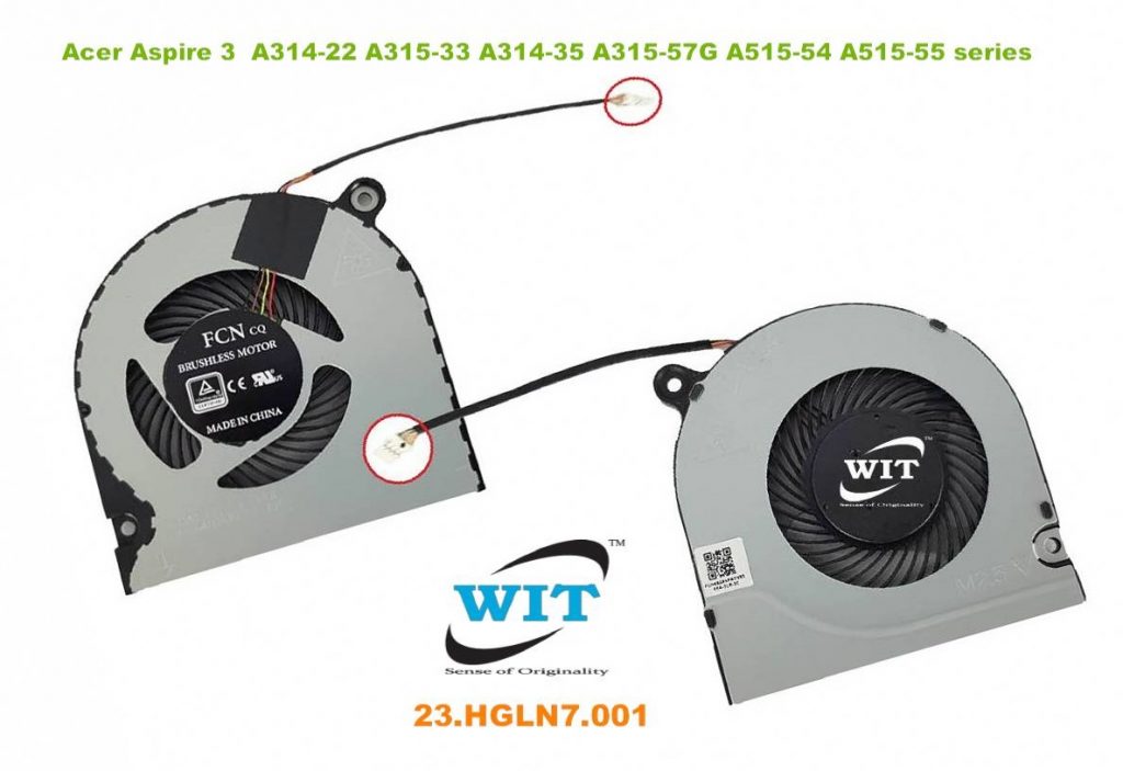 Laptop CPU internal cooling fan for Acer Aspire 3 A315-55KG, A314-22, A314-22G, A315-23, A315 ...