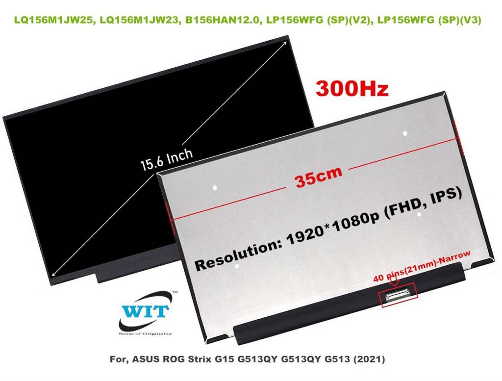 15.6-inch (Slim, No Fixings, Nano-edge), Width: 35cm, Video Connector ...