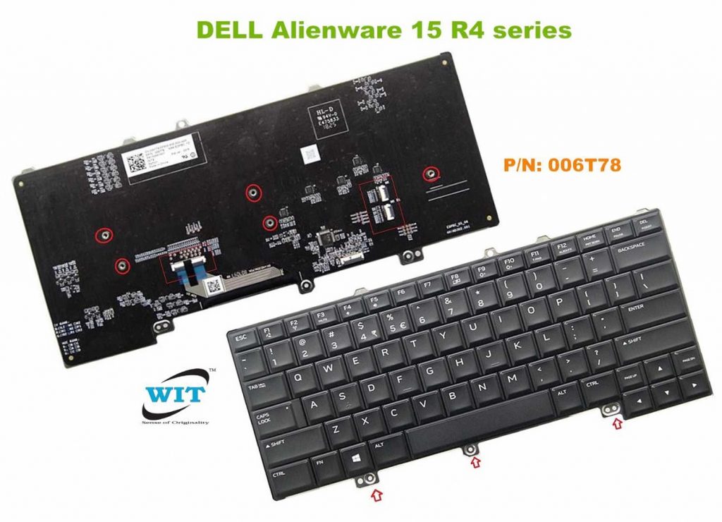 Laptop internal keyboard / keypad for Dell Alienware 15 R4 series, P/N ...