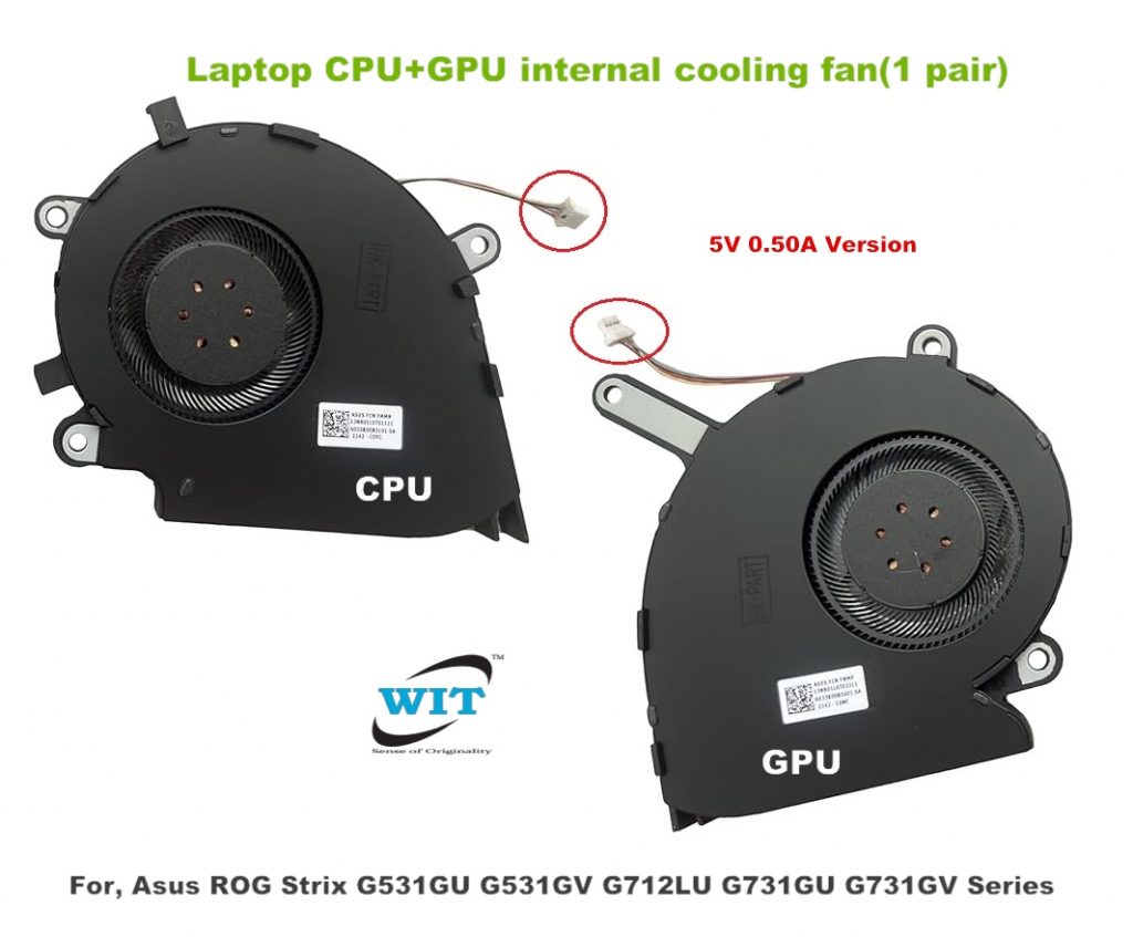 Gaming Laptop CPU+GPU internal cooling fan(1 pair) for Asus ROG Strix ...