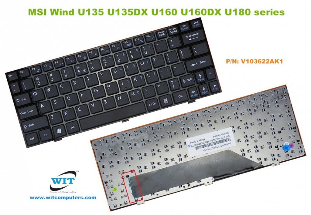 Laptop Keyboard or Keypad for MSI Wind U135 U135DX U160 U160DX U180 ...