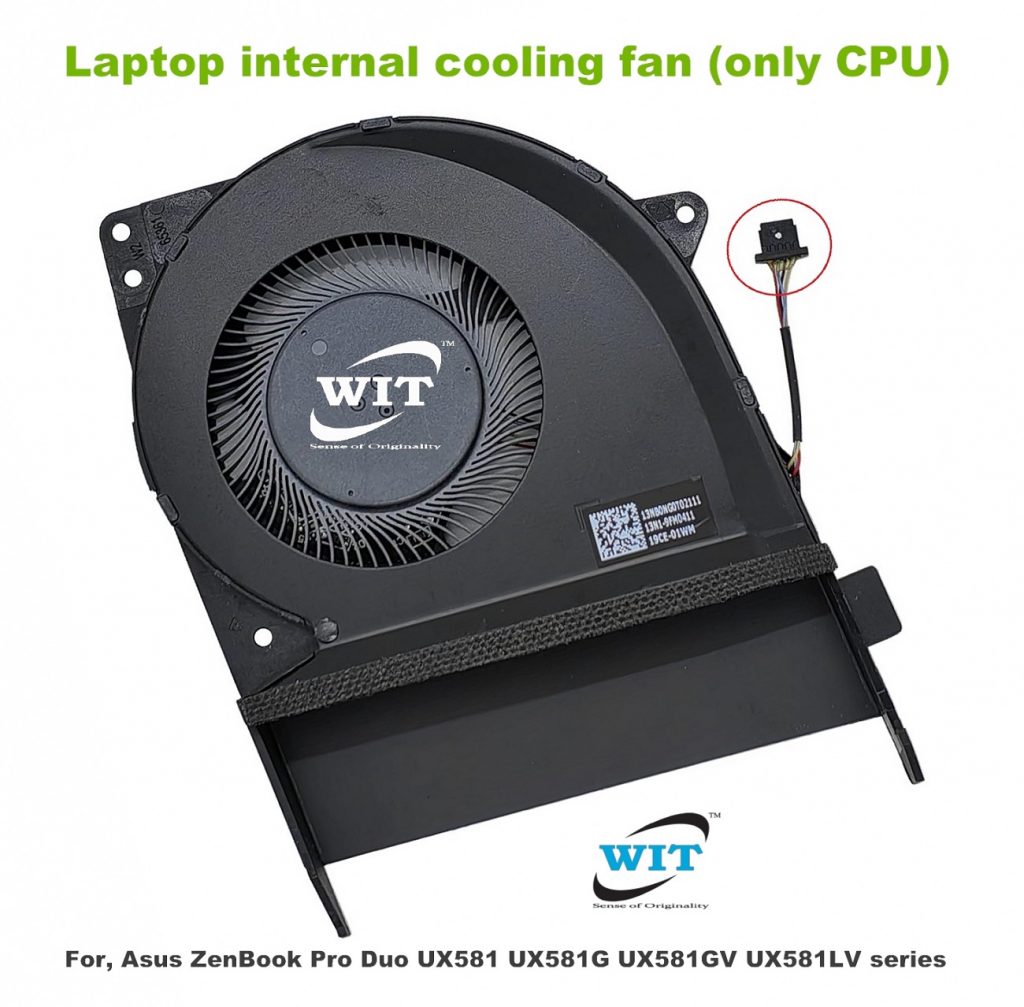Laptop internal cooling fan (only CPU) for Asus ZenBook Pro Duo UX581 ...
