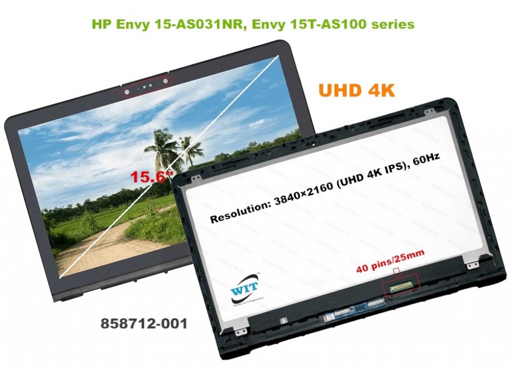 15.6-inch UHD/4K LCD LED Touch Screen Digitizer Assembly with Bezel for ...