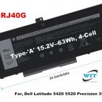 WY9DX, RJ40G, M033W, M3KCN Laptop internal Battery for Dell Latitude ...