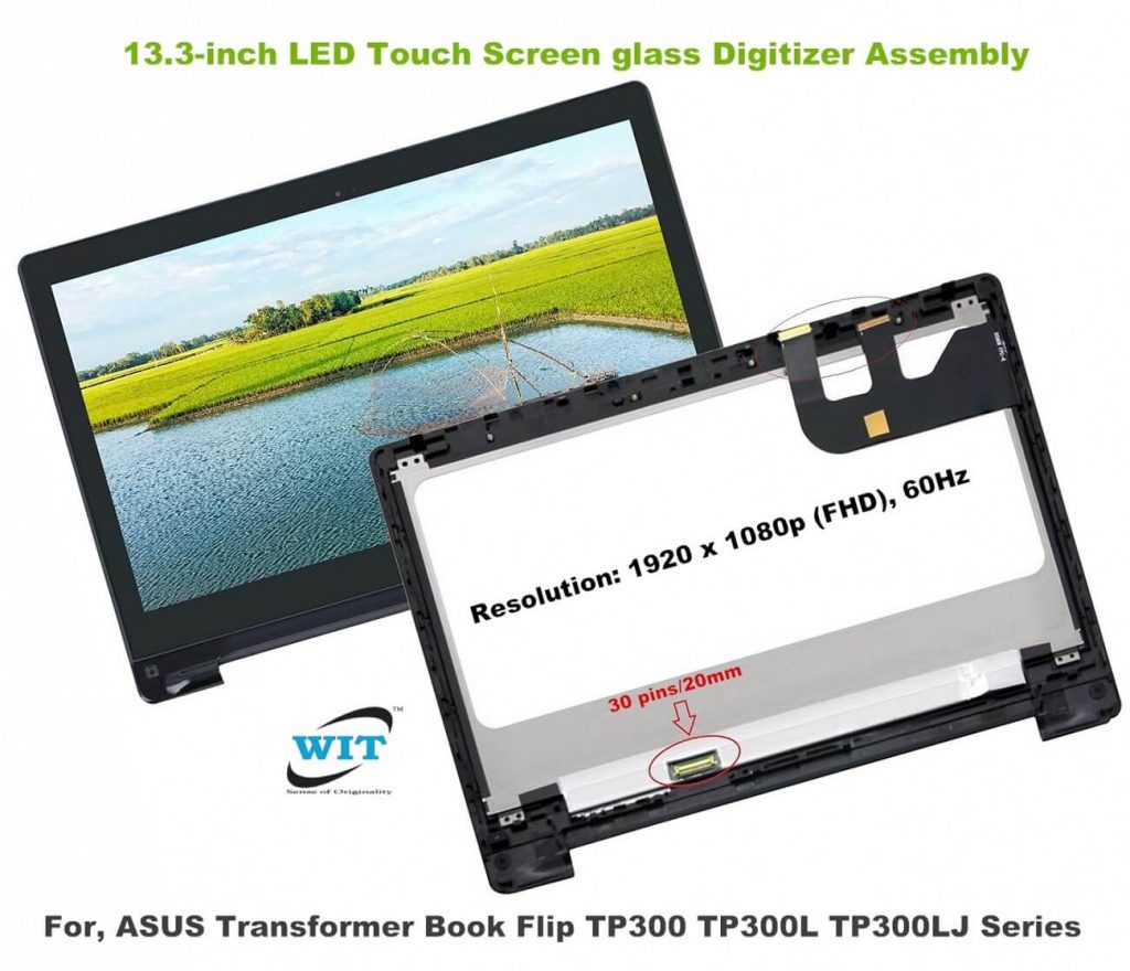 13.3-inch LED Touch Screen glass Digitizer Assembly with bezel for Asus ...