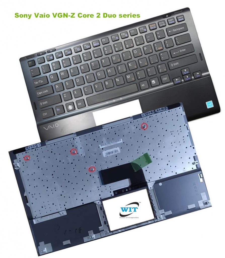 Laptop Keyboard Palmrest/Top cover/Palmrest Keyboard Bezel Upper Case for Sony Vaio VGN-Z Core 2 ...