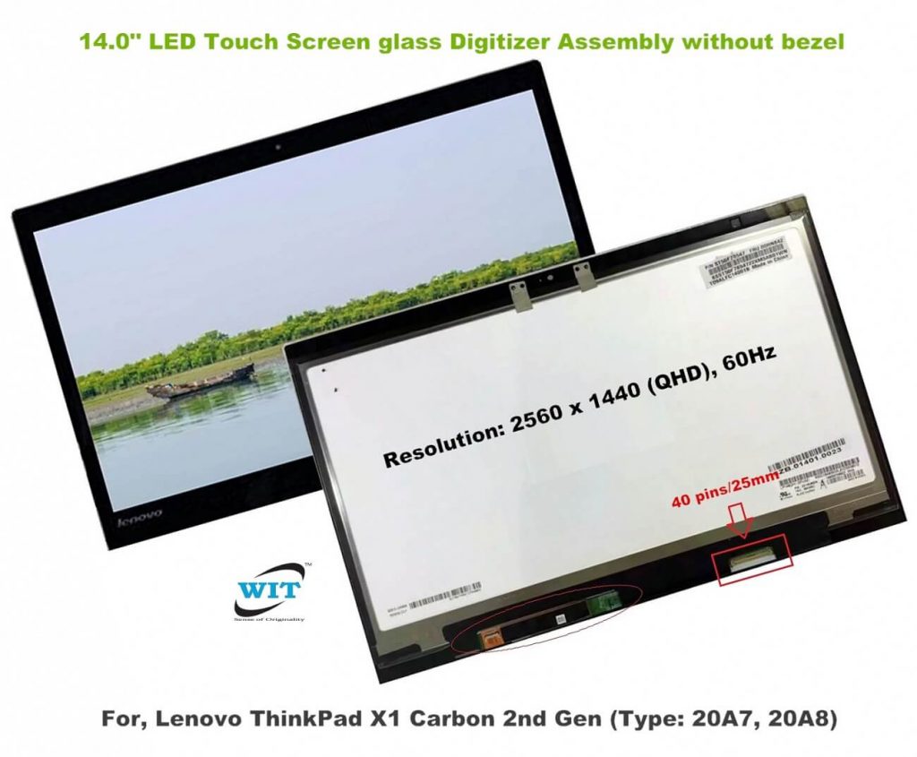 14.0-inch LED Touch Screen glass Digitizer Assembly without bezel for ...