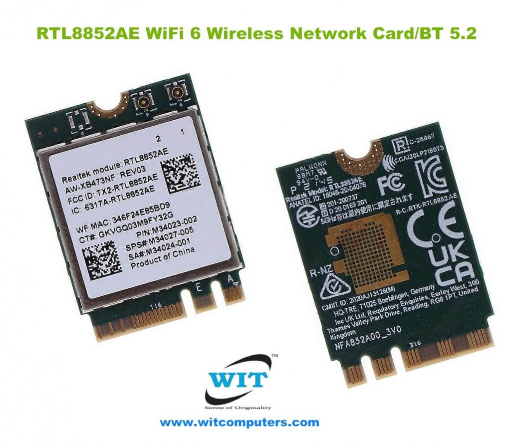 Realtek RTL8852AE RTL8852 AW-XB473NF WIFI 6 2.4G 5g 802.11AC/AX ...