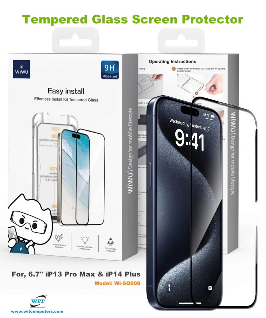 WiWU 6.7" iPhone Tempered Glass Screen Protector/Dust-free Easy ...